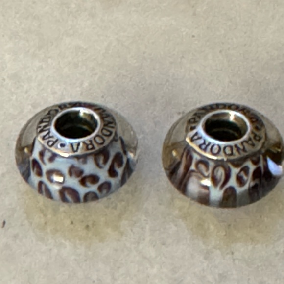 Pandora | Jewelry | Preowned Two Authentic Pandora Blue Snow Leopard ...